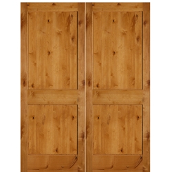 2-Panel Shaker Knotty Alder Solid Core Double Door – Log & Lumber Group Inc